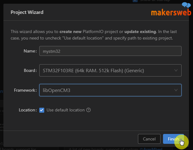 makers - STM32(Cortex-M3) LED Blink with PlatformIO