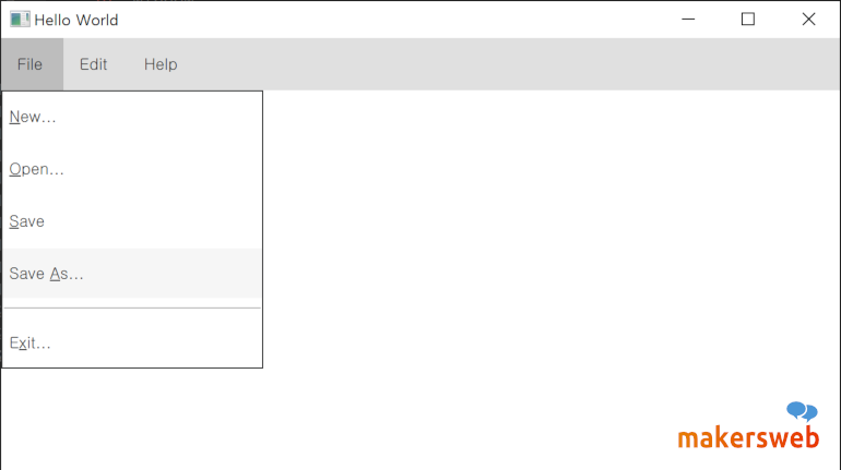 makers - ApplicationWindow 와 메뉴바(MenuBar)구성